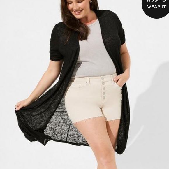 torrid | Sweaters | Torrid Black Short Sleeve Cardigan Size 5 | Poshmark